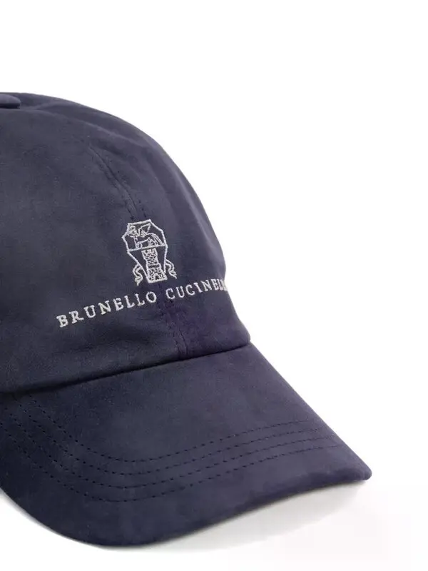 Brunello Cucinelli Baseball Cap With Embroidered Logo - Blue