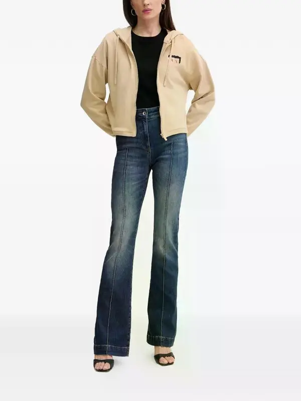 Armani Exchange Beige Logo Zip Hoodie