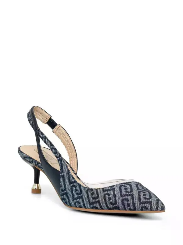 Liu Jo Denim Jacquard Slingback Pumps - Blue