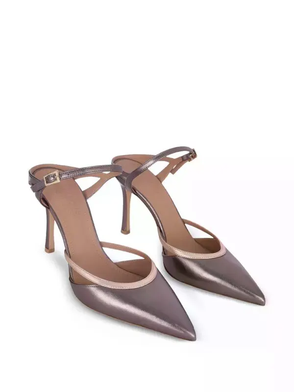 MALONE SOULIERS Yola Pointed Leather Mules - Brown