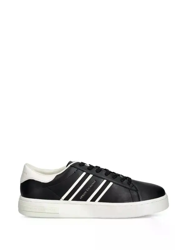 Armani Exchange Striped Lace-up Sneakers - Black