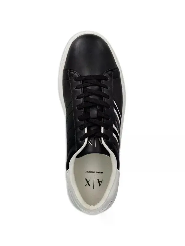 Armani Exchange Striped Lace-up Sneakers - Black