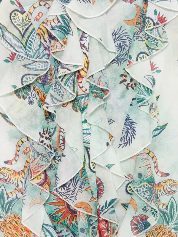 Just Cavalli Ruffled Print Blouse