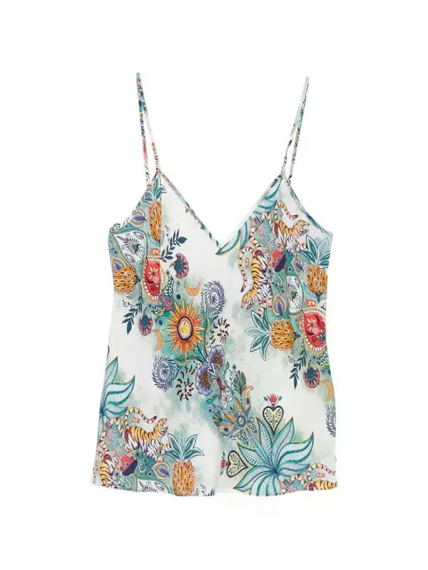 Just Cavalli Floral Print V-neck Blouse