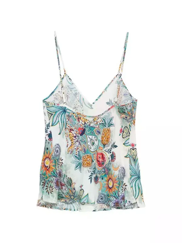 Just Cavalli Floral Print V-neck Blouse