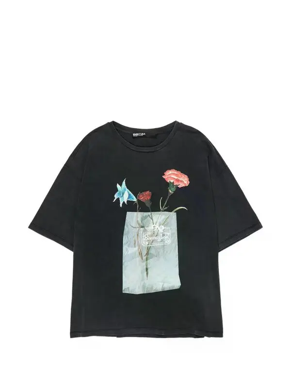 Bimba Y Lola Floral-print T-shirt - Black