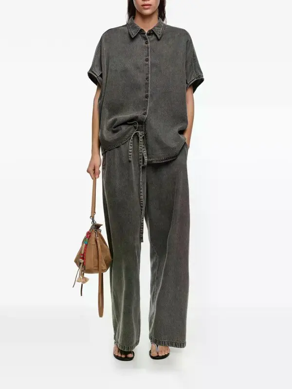 Bimba Y Lola Washed Buttoned Shirt - Black