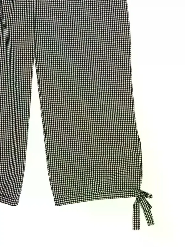 Bimba Y Lola Gingham Pattern Cuff-tie Trousers