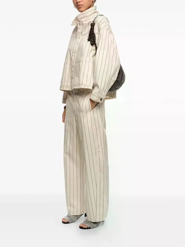 Bimba Y Lola Striped Denim Jacket