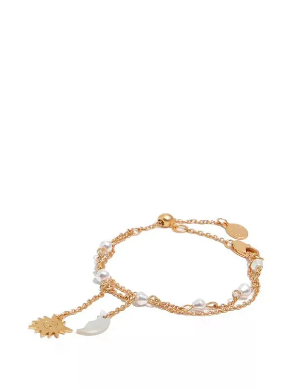 Bimba Y Lola Sun And Moon Chain Bracelet With Pearl Embellishment - Gold