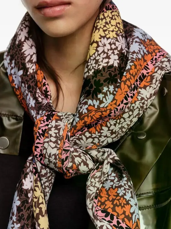 Bimba Y Lola Floral-print Scarf - Blue