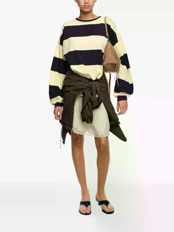 Bimba Y Lola Striped Balloon Sleeve T-shirt - Blue