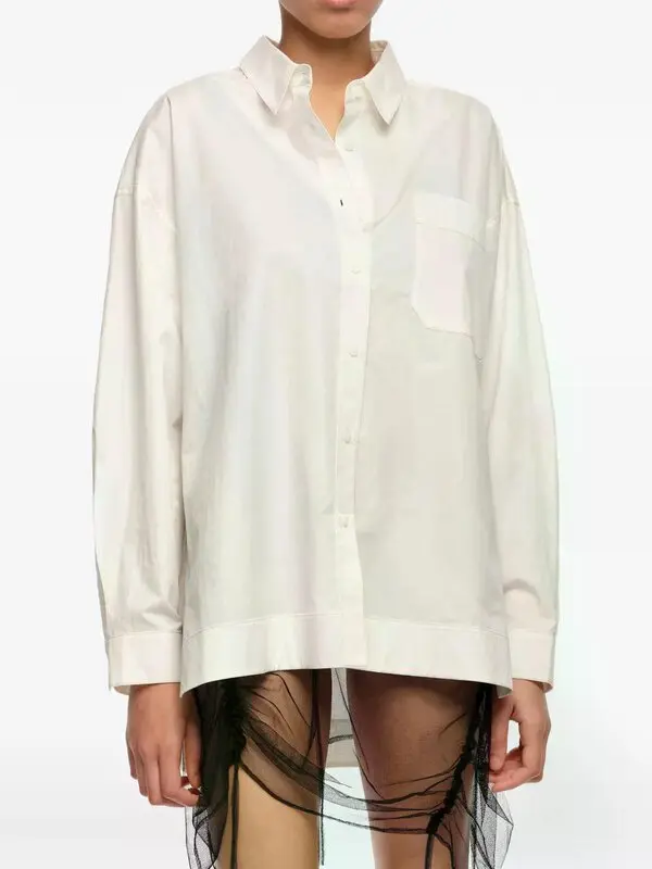 Bimba Y Lola Cotton Blend Shirt With Contrast Stitching