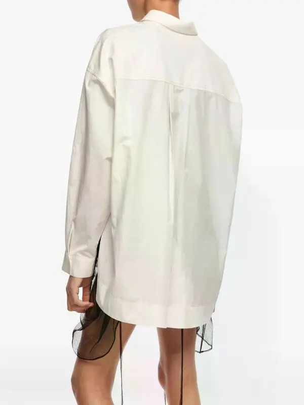Bimba Y Lola Cotton Blend Shirt With Contrast Stitching