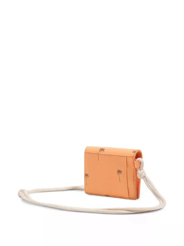 Bimba Y Lola Palms Small Leather Card Holder - Orange