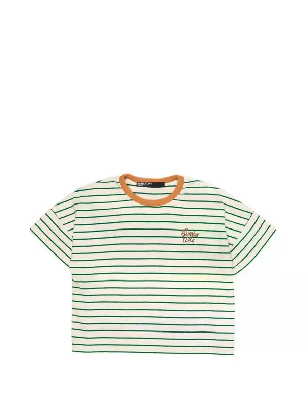 Bimba Y Lola Striped Organic Cotton T-shirt - Green