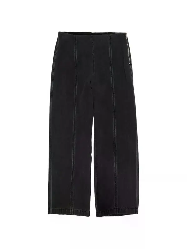 Bimba Y Lola Straight-leg Washed Trousers - Black