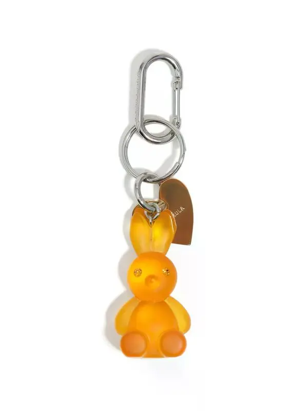 Bimba Y Lola Rabbit Heart Charm Keyring - Orange