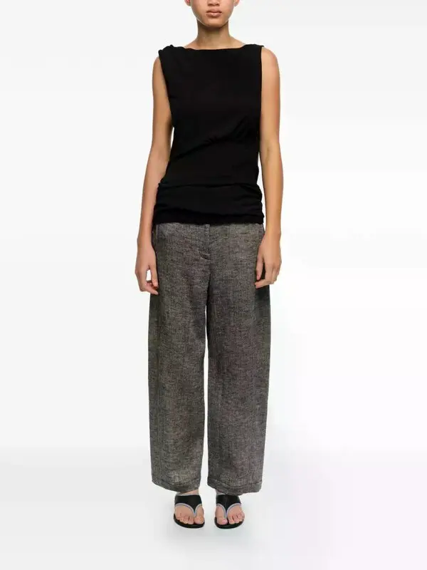 Bimba Y Lola Wide-leg Textured Trousers - Grey