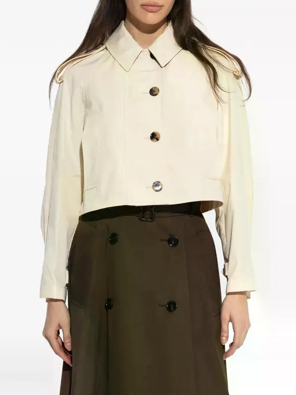 Burberry Button-fastening Cropped Jacket - Neutrals