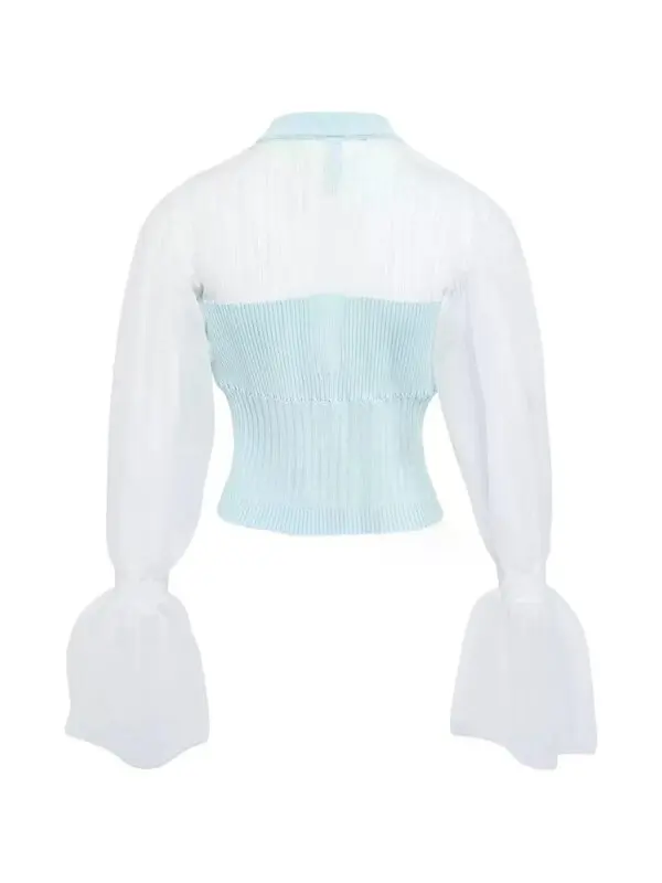 CFCL Cropped Sweater With Ruffled Sleeves