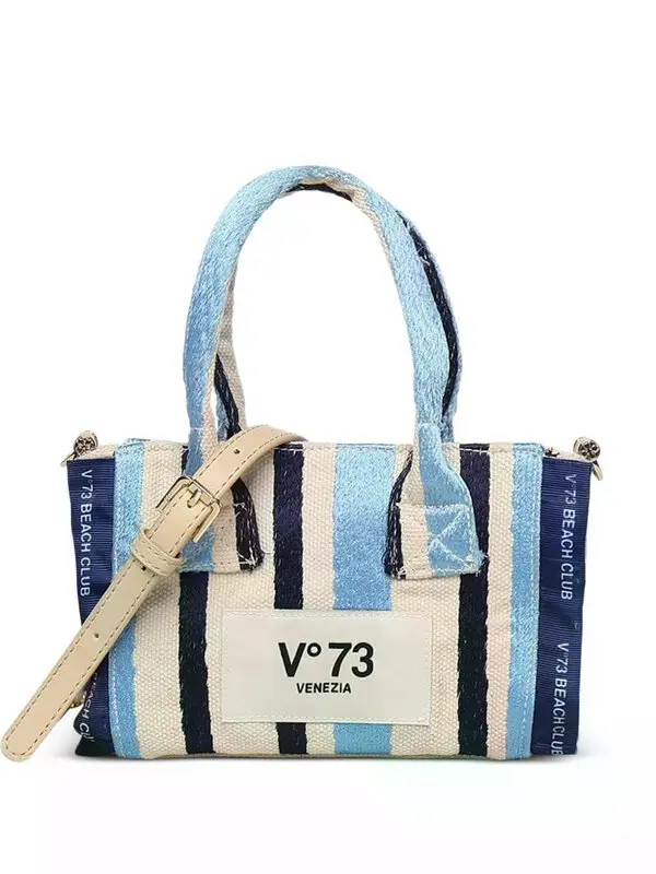 V°73 Mini Striped Top Handle Shoulder Bag - Neutrals