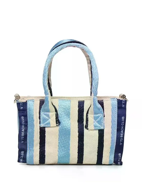 V°73 Mini Striped Top Handle Shoulder Bag - Neutrals
