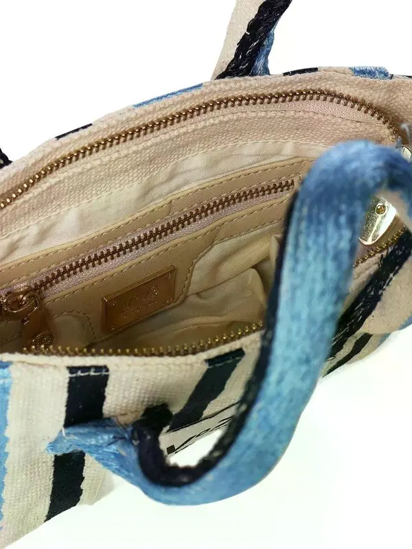 V°73 Mini Striped Top Handle Shoulder Bag - Neutrals