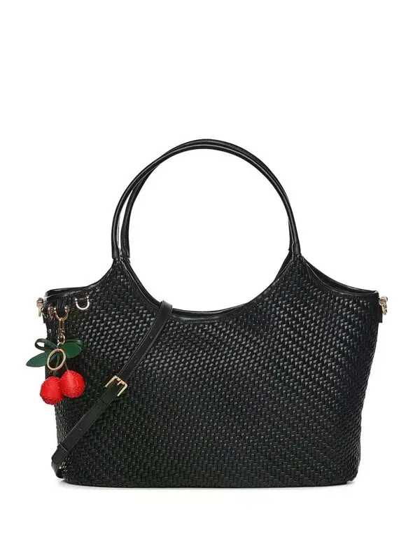 V°73 Zelda Woven Shoulder Bag - Black