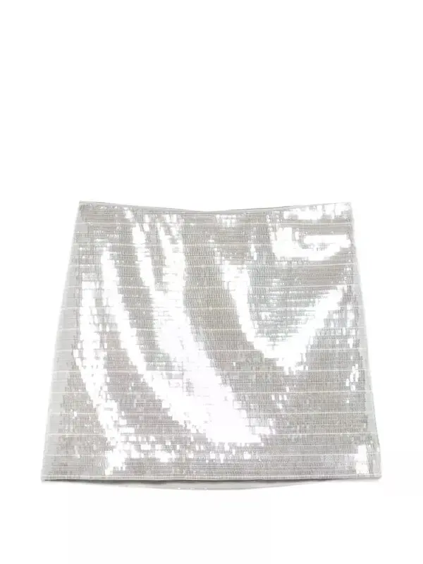 SYSTEM Sequin Embellished Mini Skirt - Silver