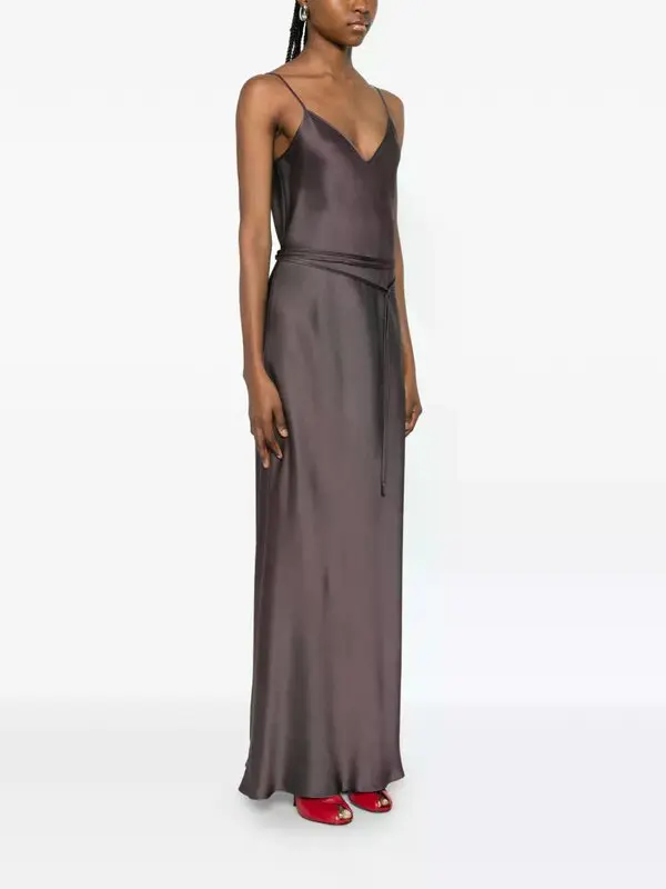 Antonelli Firenze V-neck Slip Maxi Dress - Brown