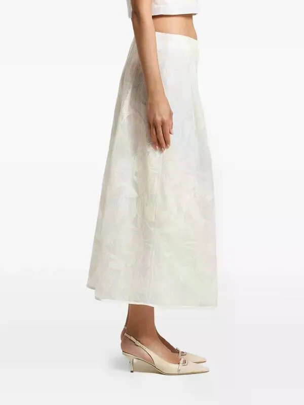 Peserico Floral Print Pleated Skirt