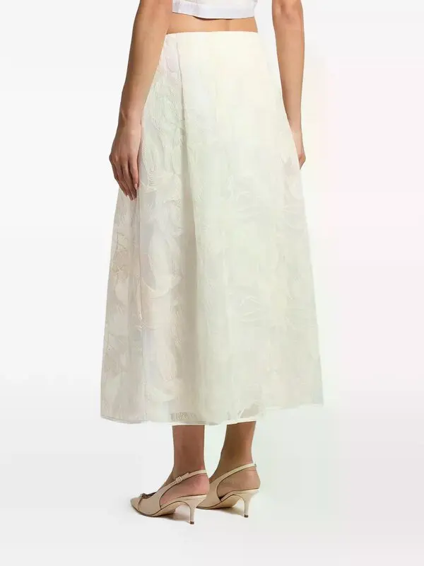 Peserico Floral Print Pleated Skirt