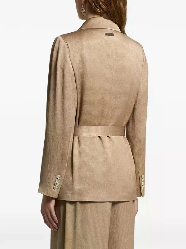 Peserico Satin Belted Blazer - Brown
