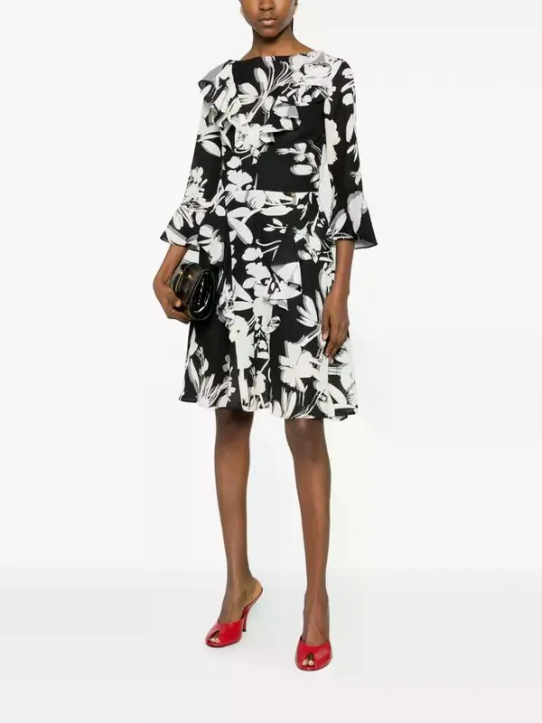 CATALINA Floral Ruffled Midi Dress