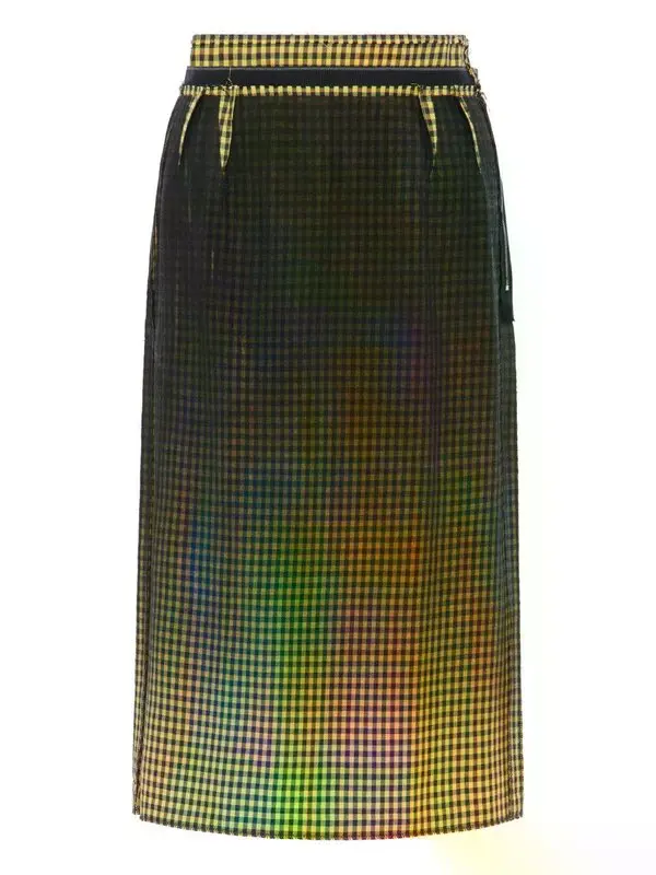 MAISON MARGIELA Faded Checks Midi Skirt