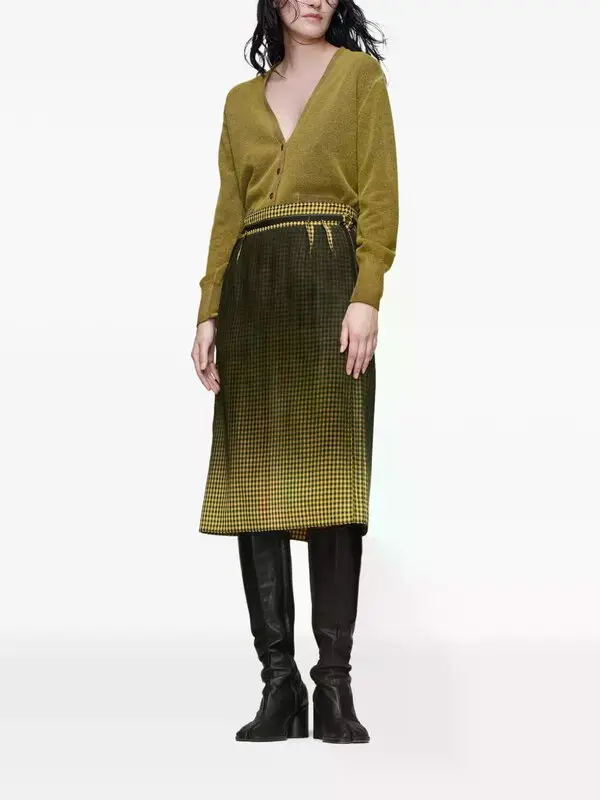 MAISON MARGIELA Faded Checks Midi Skirt