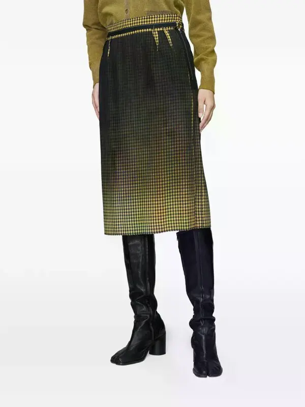 MAISON MARGIELA Faded Checks Midi Skirt
