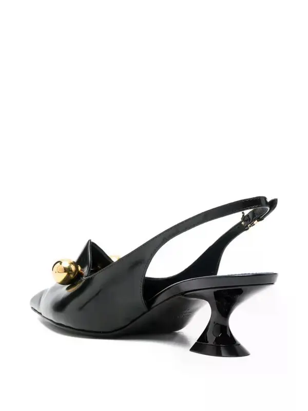 LANVIN Leather Slingback Pumps With Buckle Fastening