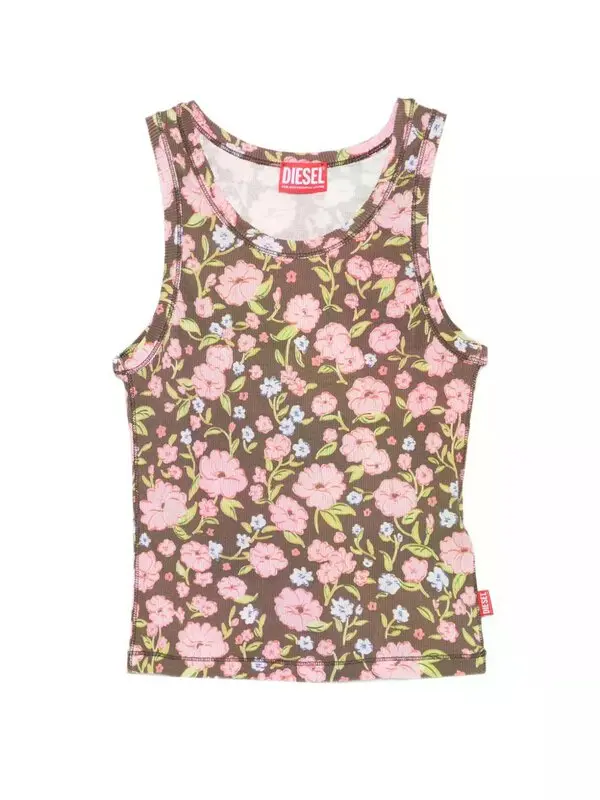 DIESEL® Floral Print Round Neck Vest