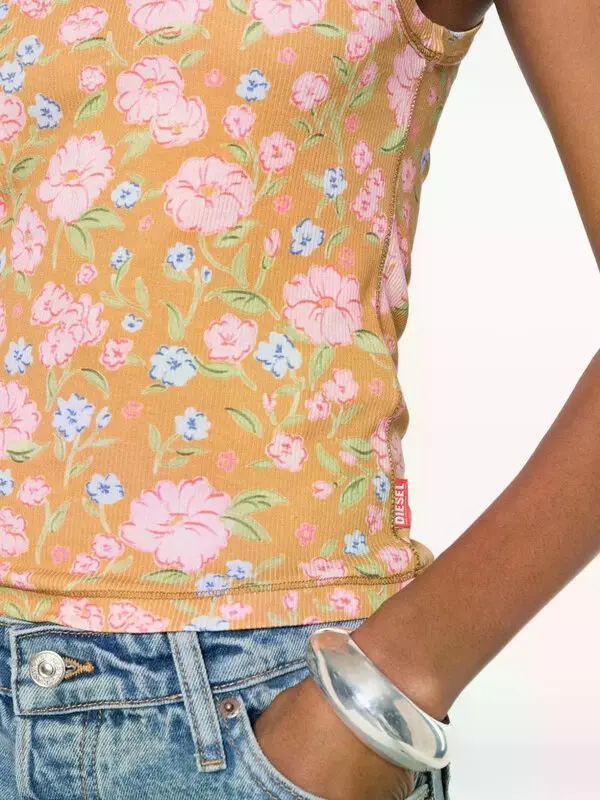 DIESEL® Floral Print Ribbed Tank Top