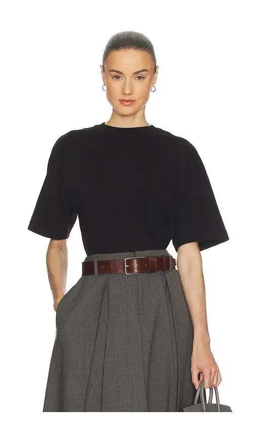 HELSA The Sculpted Tee In Thick Jersey - Black