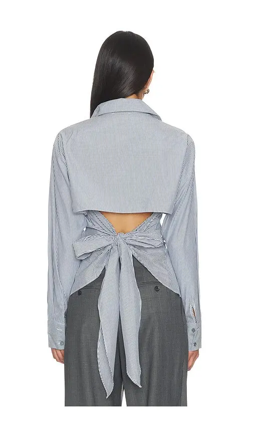 ALL THE WAYS Clarise Open Back Top - Grey