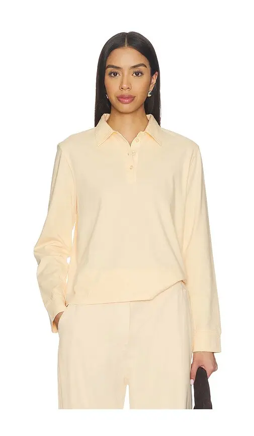 LESET Margo Long Sleeve Polo - Lemon