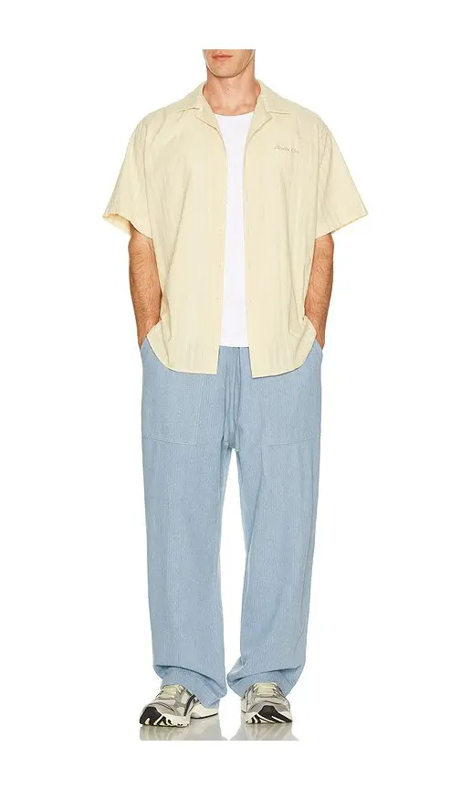 KAPPY DESIGN Jacquard Open Collar Shirt