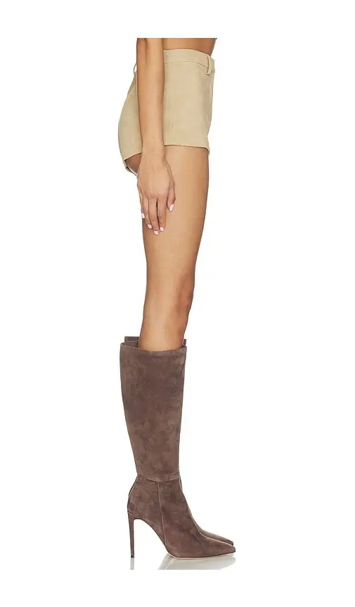 Bardot Jayla Faux Leather Shorts - Beige
