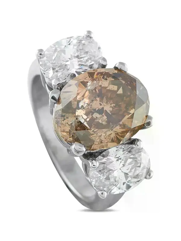 LB EXCLUSIVE 18k White Gold Embellished Diamond Ring - Silver