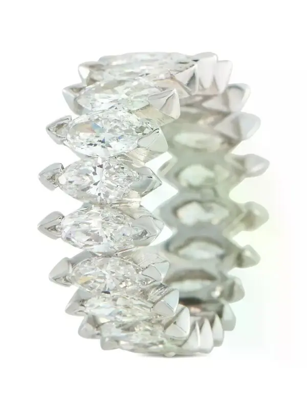 LB EXCLUSIVE Platinum Embellished Marquise-cut Diamond Ring - Silver