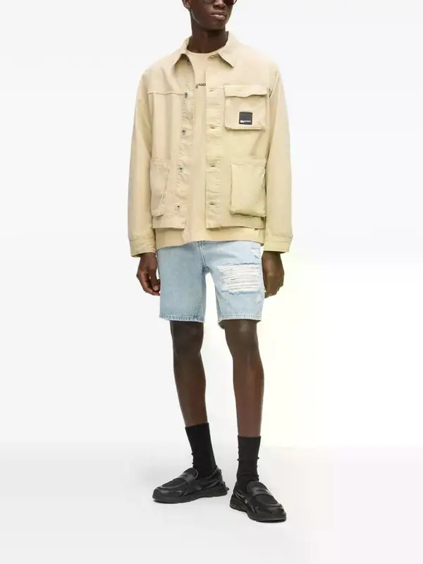 Karl Lagerfeld Distressed Denim Shorts