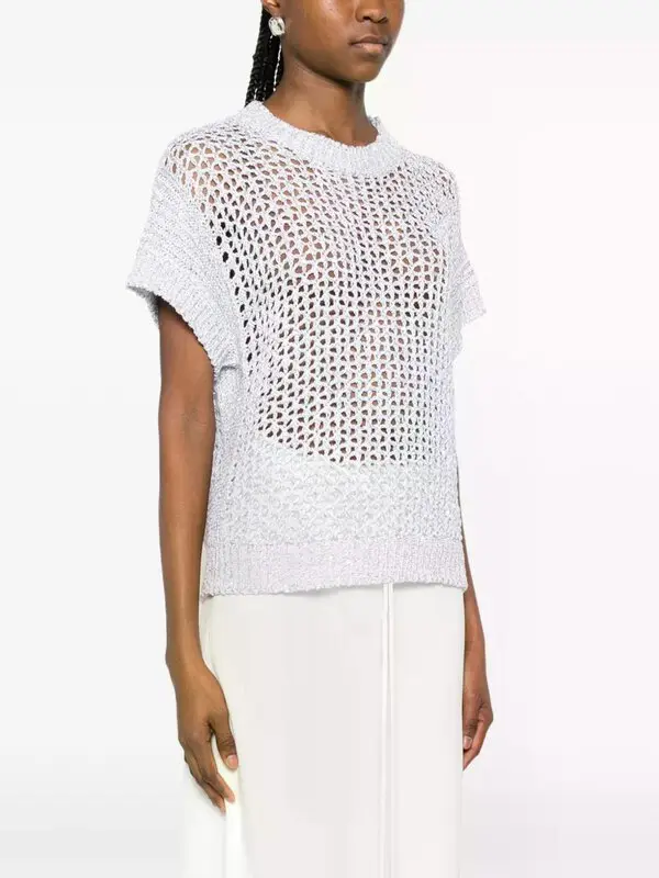 PANICALE Open Knit Short Sleeve T-shirt